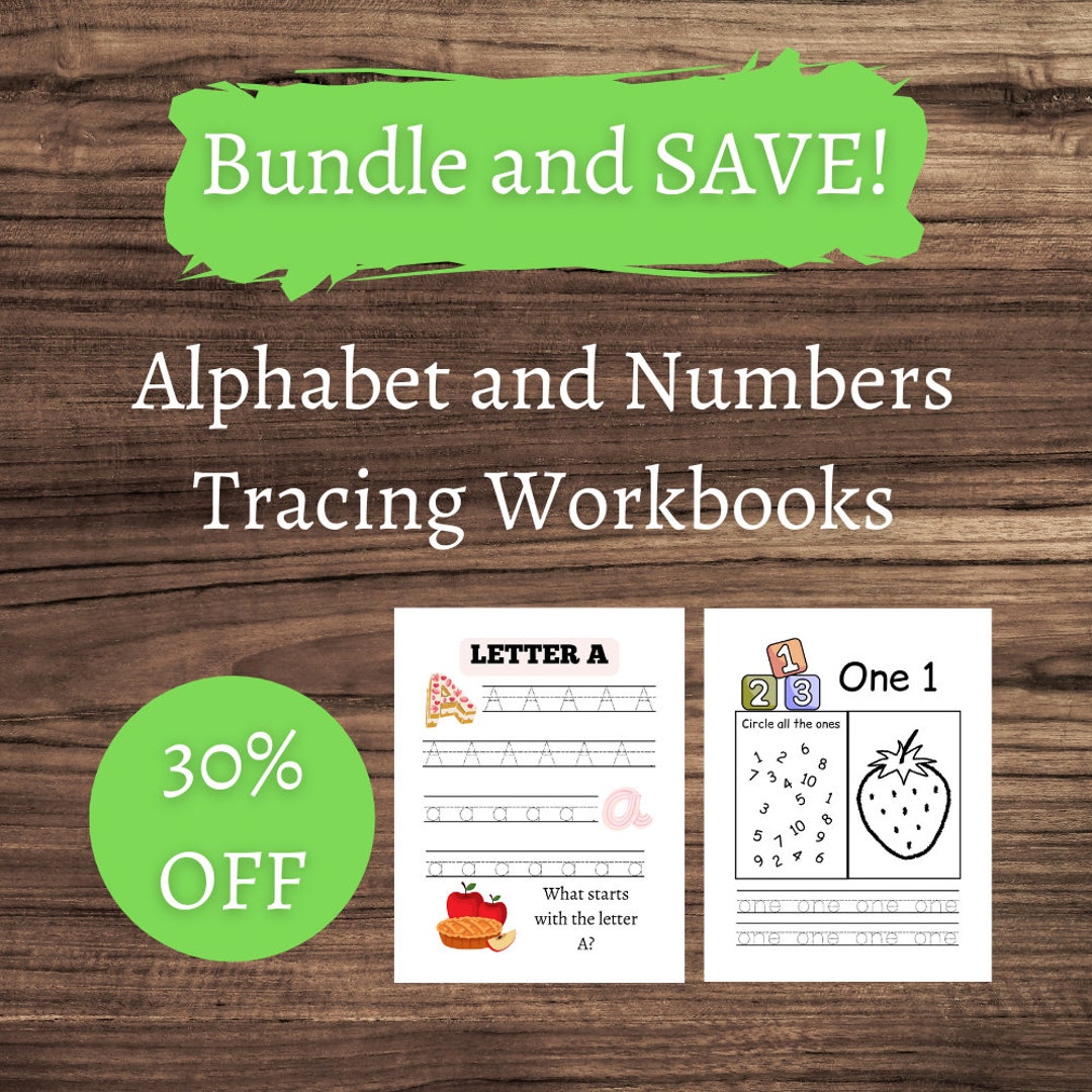 BUNDLE Alphabet and Numbers Tracing Workbooks - Etsy