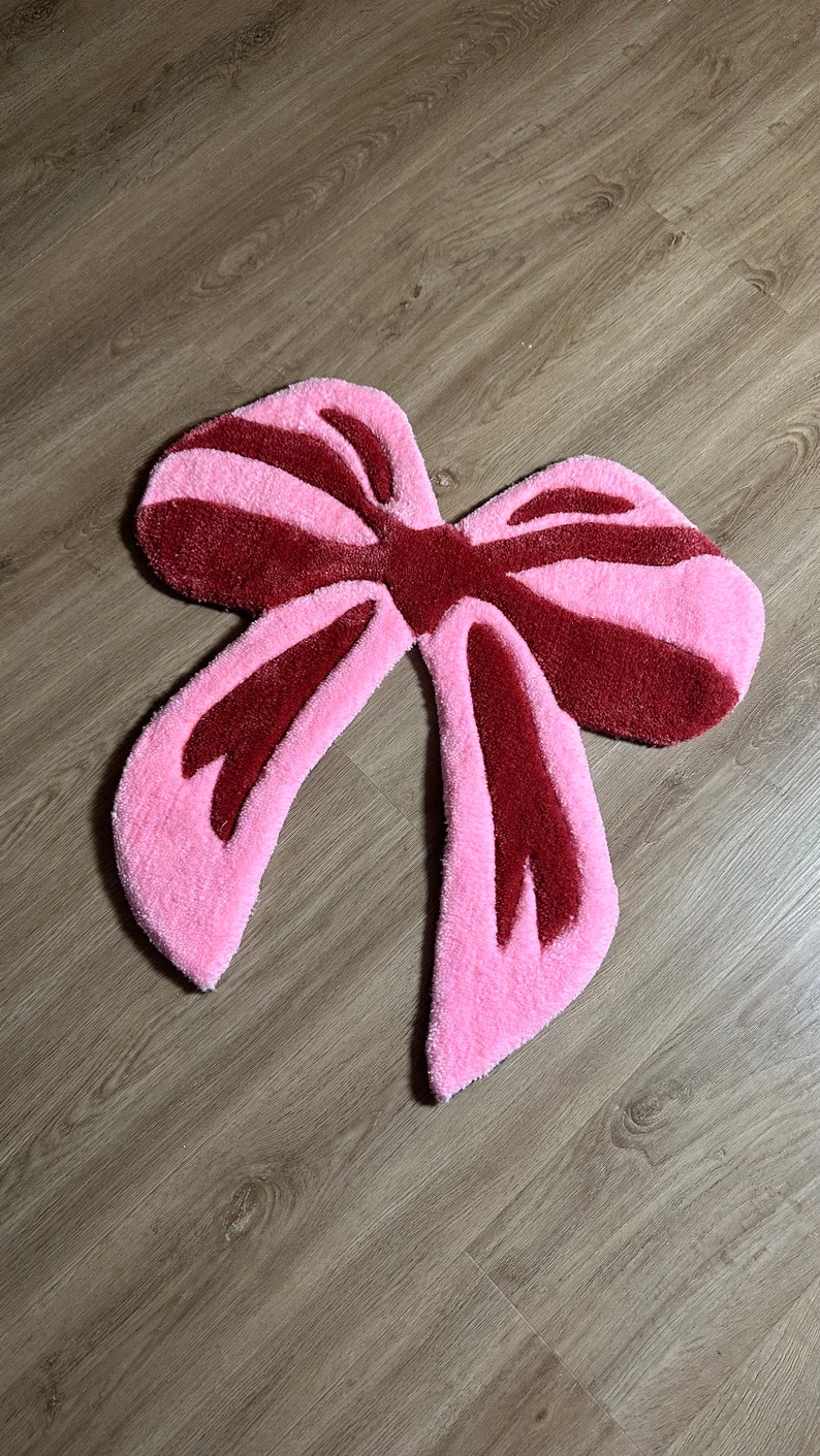 Coquette Bow Handmade Tufted Rug - Etsy