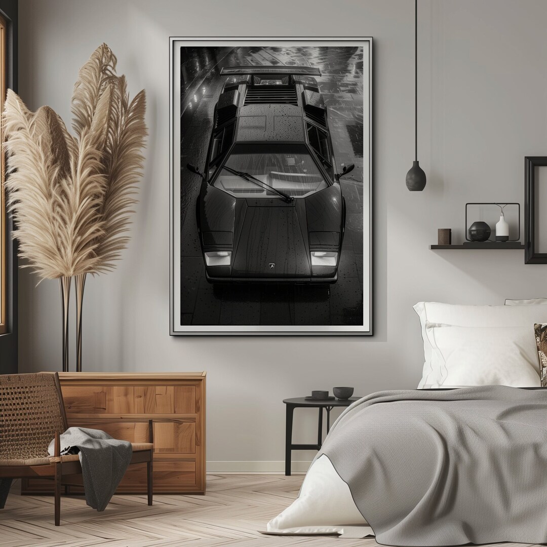 Black Lamborghini Countach Monochrome PHYSICAL PRINT - Etsy