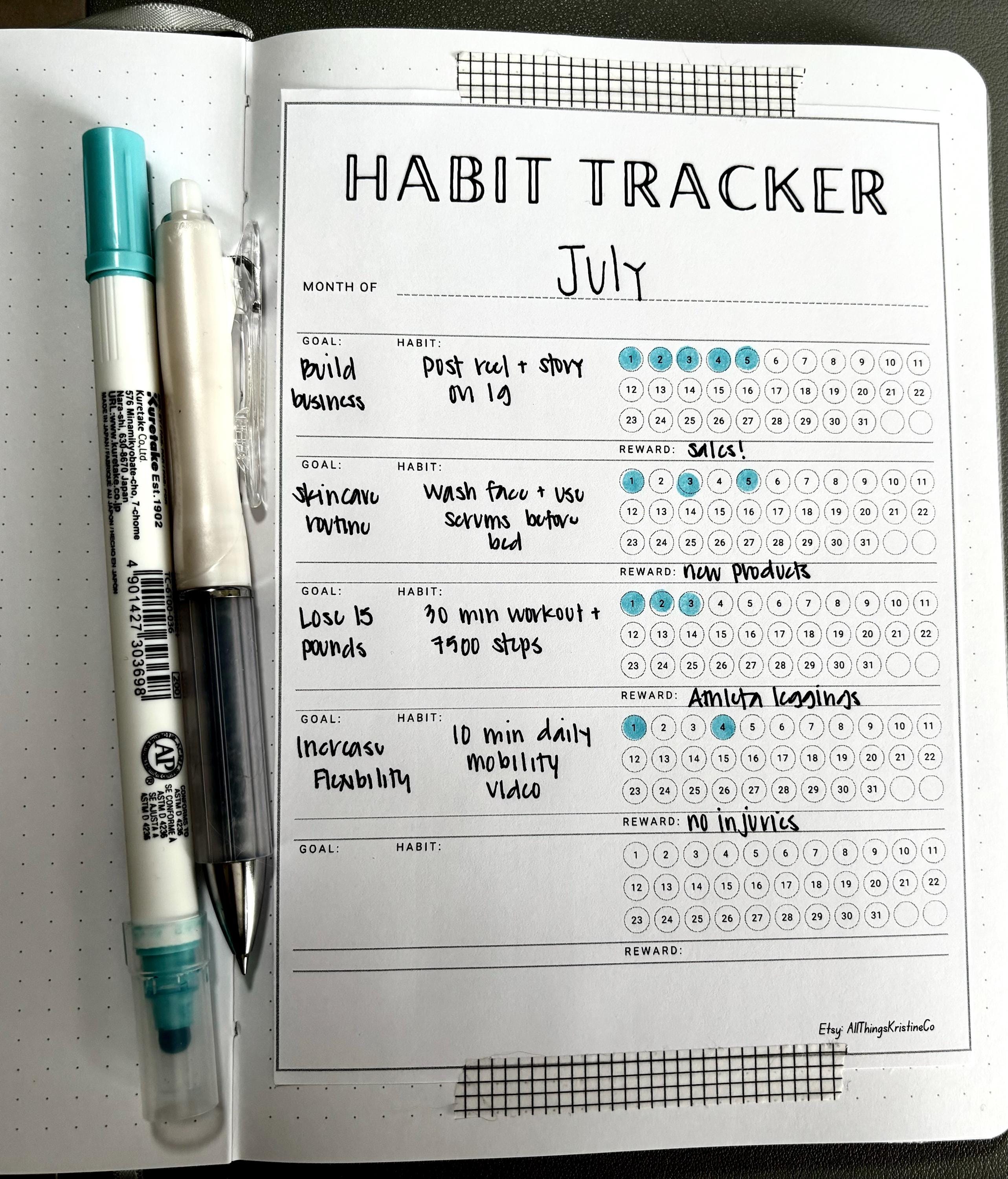 Habit Tracker | Planner Printable | PDF Instant Download | 4.9x6.9 In ...