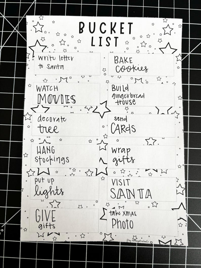 Bucket List | Planner Printable | PDF Instant Download | 4.9x6.9 In - Etsy