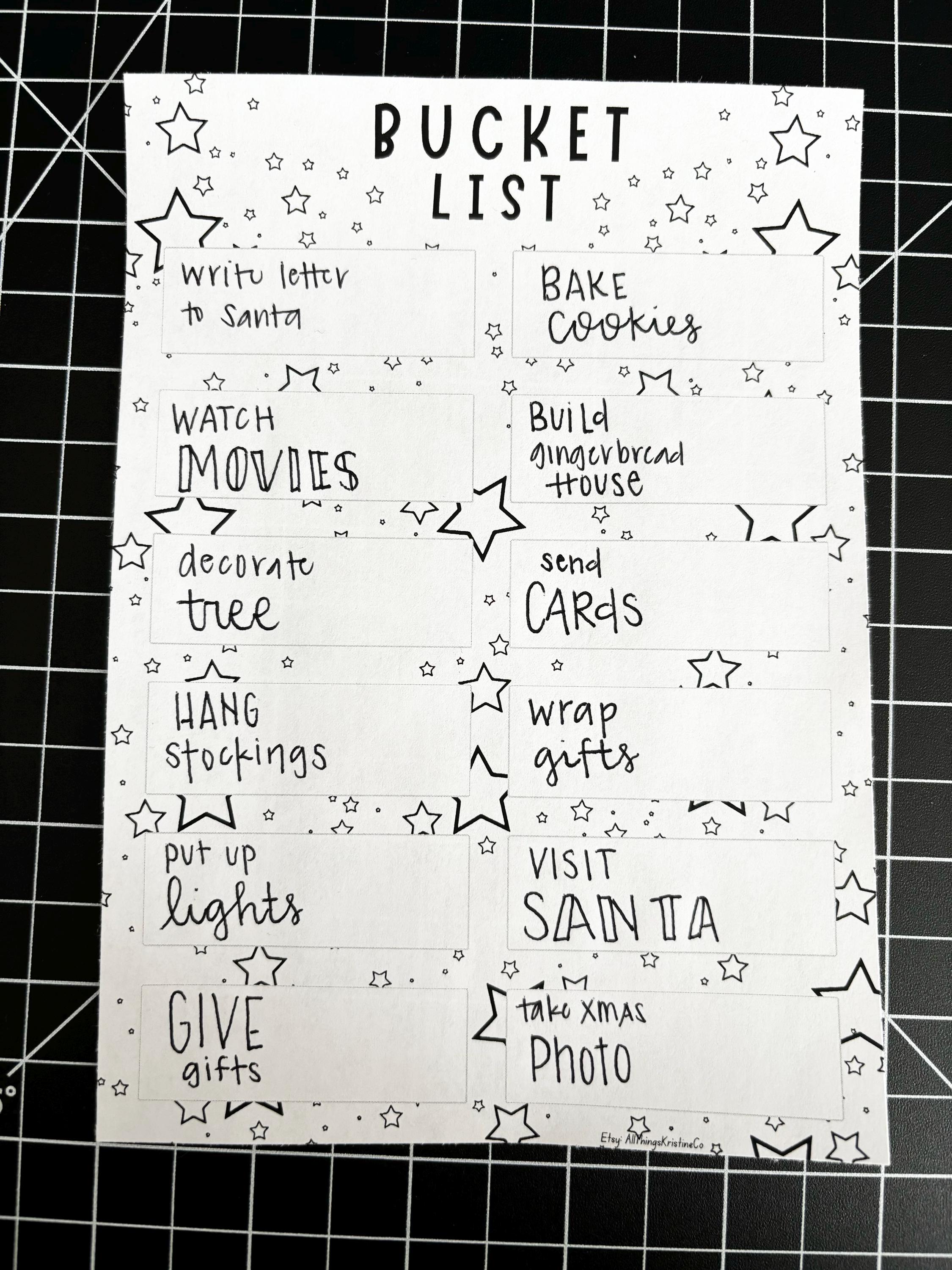 Bucket List | Planner Printable | PDF Instant Download | 4.9x6.9 In - Etsy