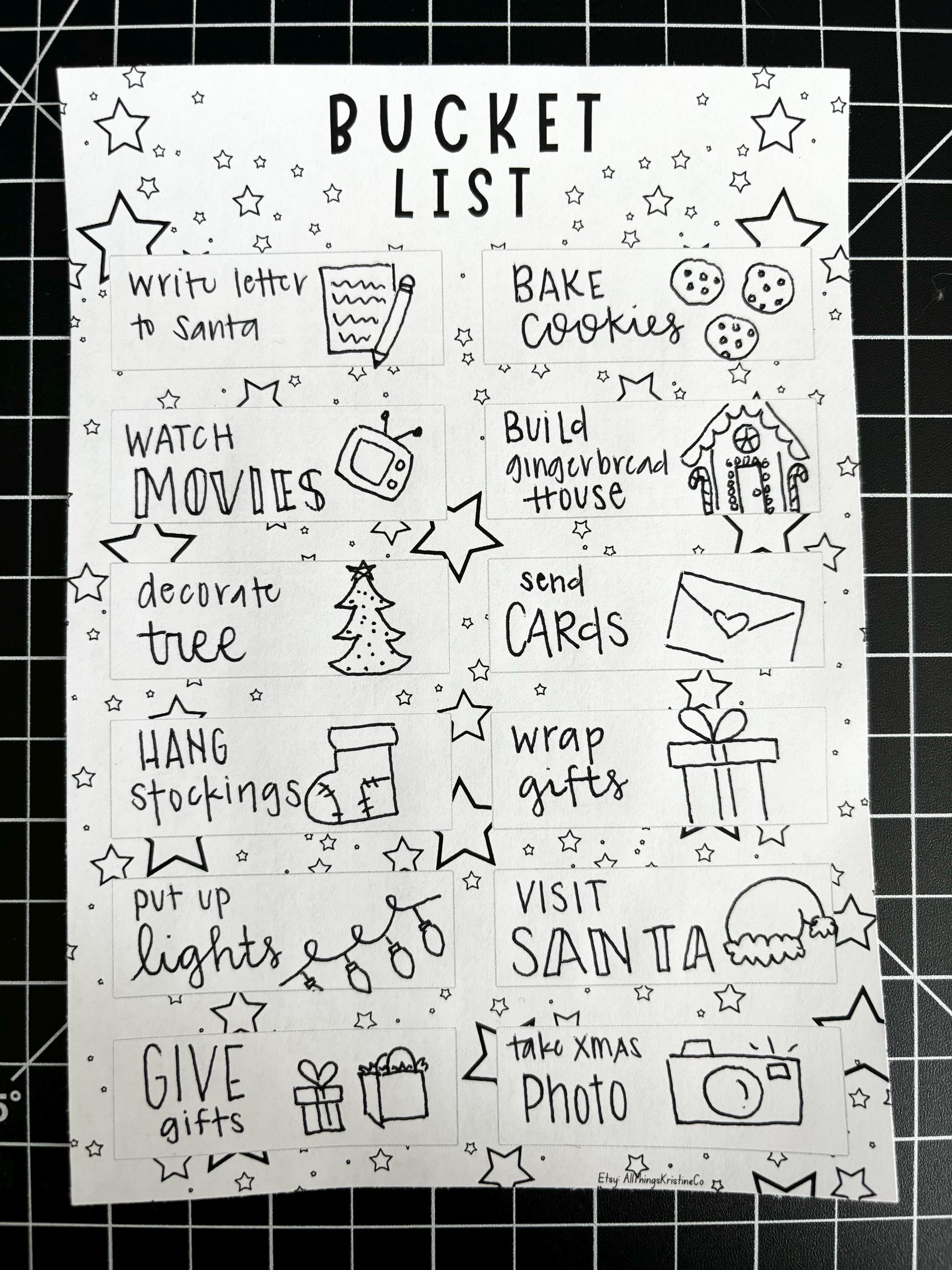 Bucket List | Planner Printable | PDF Instant Download | 4.9x6.9 In - Etsy