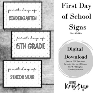 First & Last Day of School Printable Sign Bundle | School Photo Prop ...