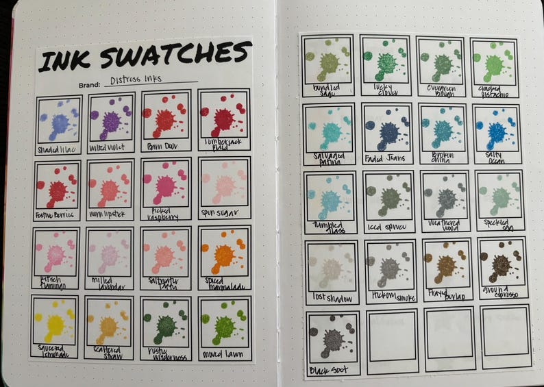 Ink Swatches | Planner Printable | PDF Instant Download | 4.9x6.9 In - Etsy