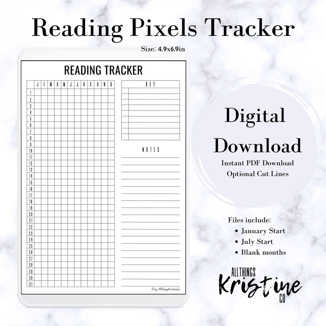 Reading Pixels Trackers | Planner Printable | PDF Instant Download | 4 ...