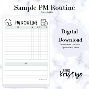 AM & PM Routine Trackers | Planner Printable | PDF Instant Download | 4 ...