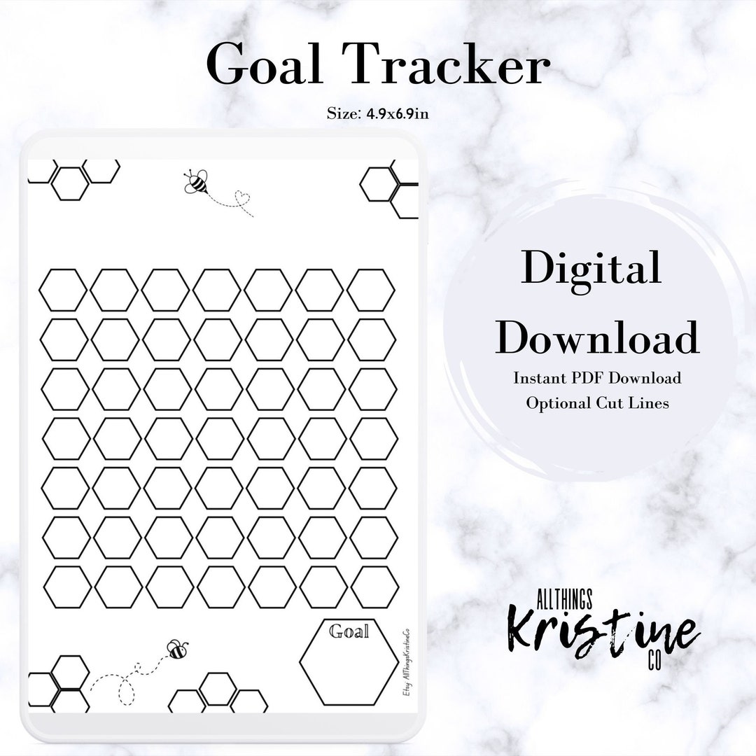 Goal Tracker | Planner Printable | PDF Instant Download | 4.9x6.9 In - Etsy