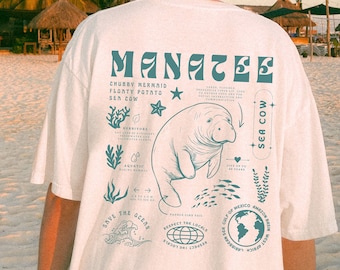 Shirt Manatee Gift Manatee Shirt Florida Beach Tee Manatee Anatomy ...