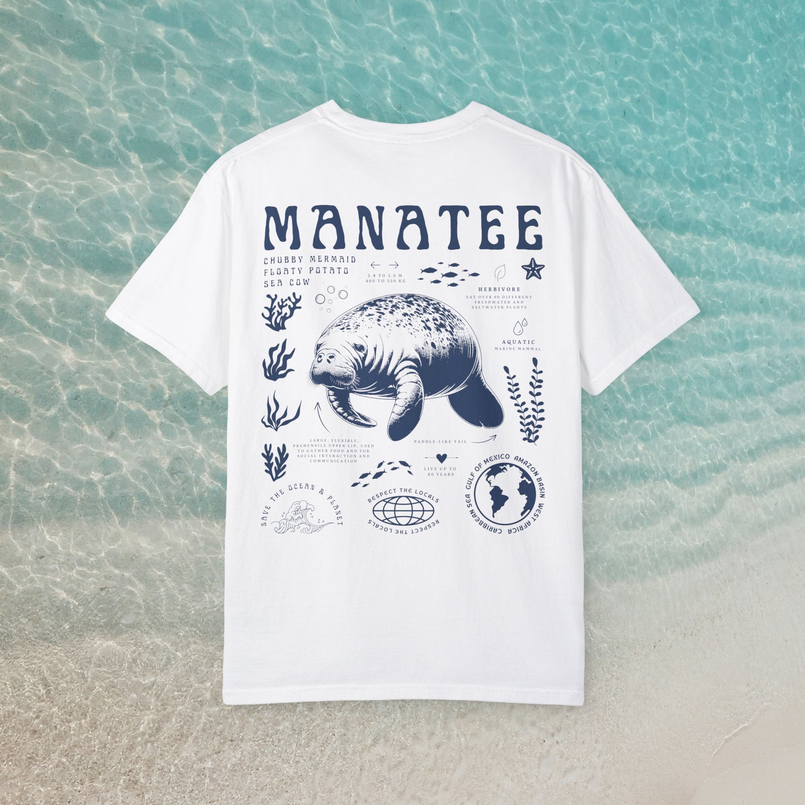 Shirt Manatee Gift Manatee Shirt Florida Beach Tee Manatee Anatomy ...
