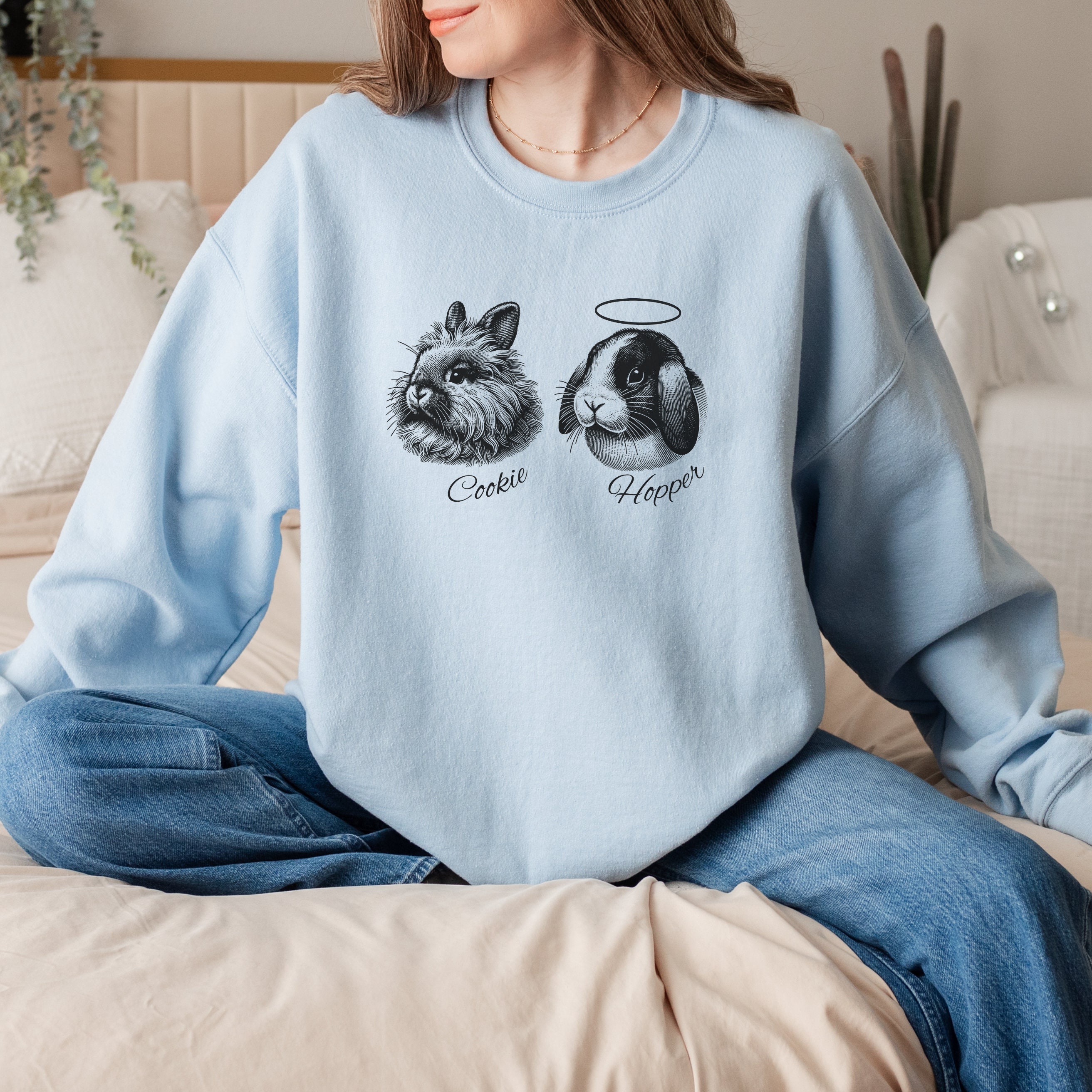 Custom Bunny Sweatshirt Bunny Owner Gift Rabbit Sweatshirt Custom Pet ...