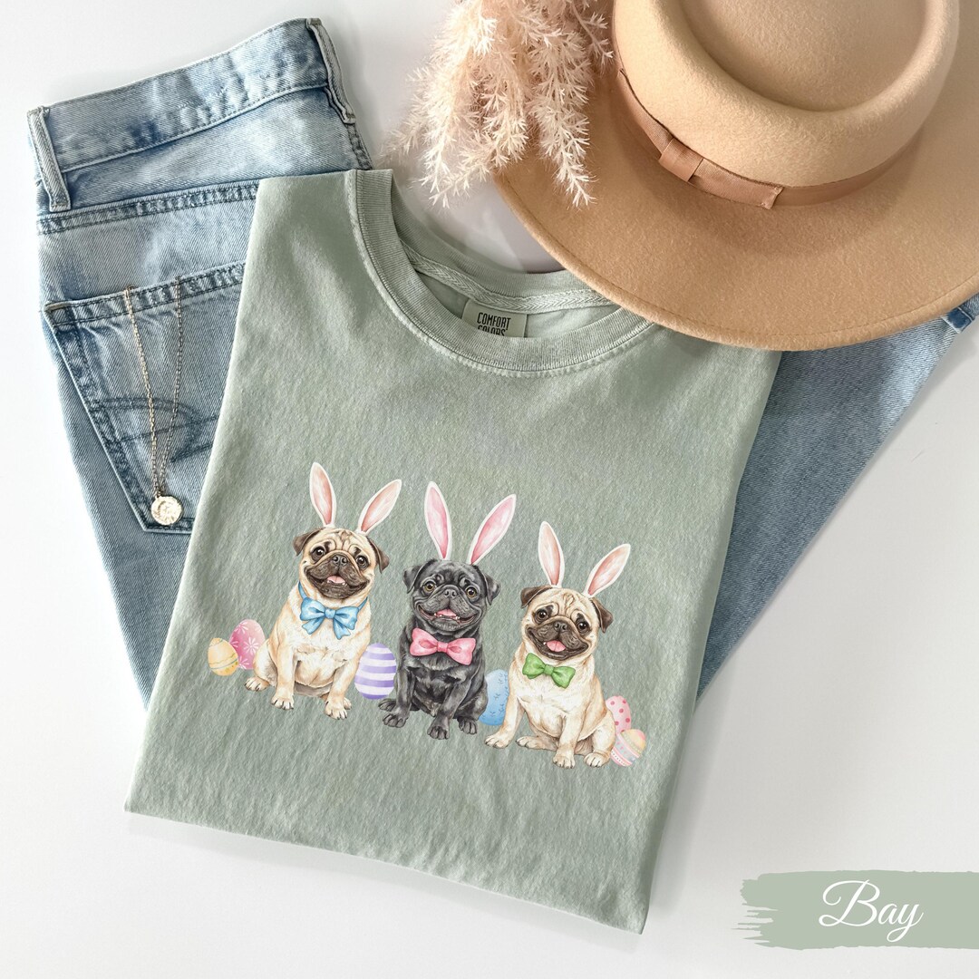 Pug T-shirt, Easter Dogs Shirt, Cute Easter Pugs Shirt, Easter Bunny ...