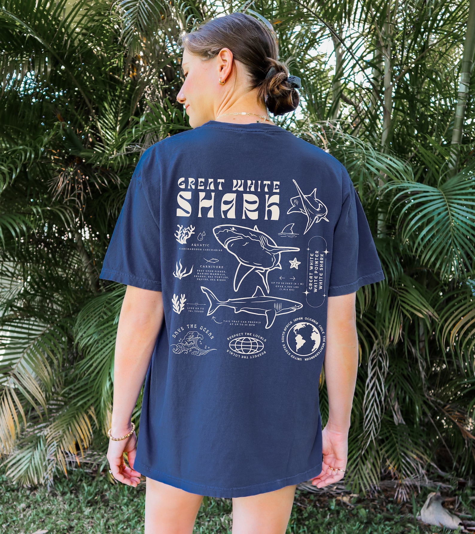 Shark Shirt Marine Biology Gift Shark T-shirt Coconut Girl Tee Respect ...