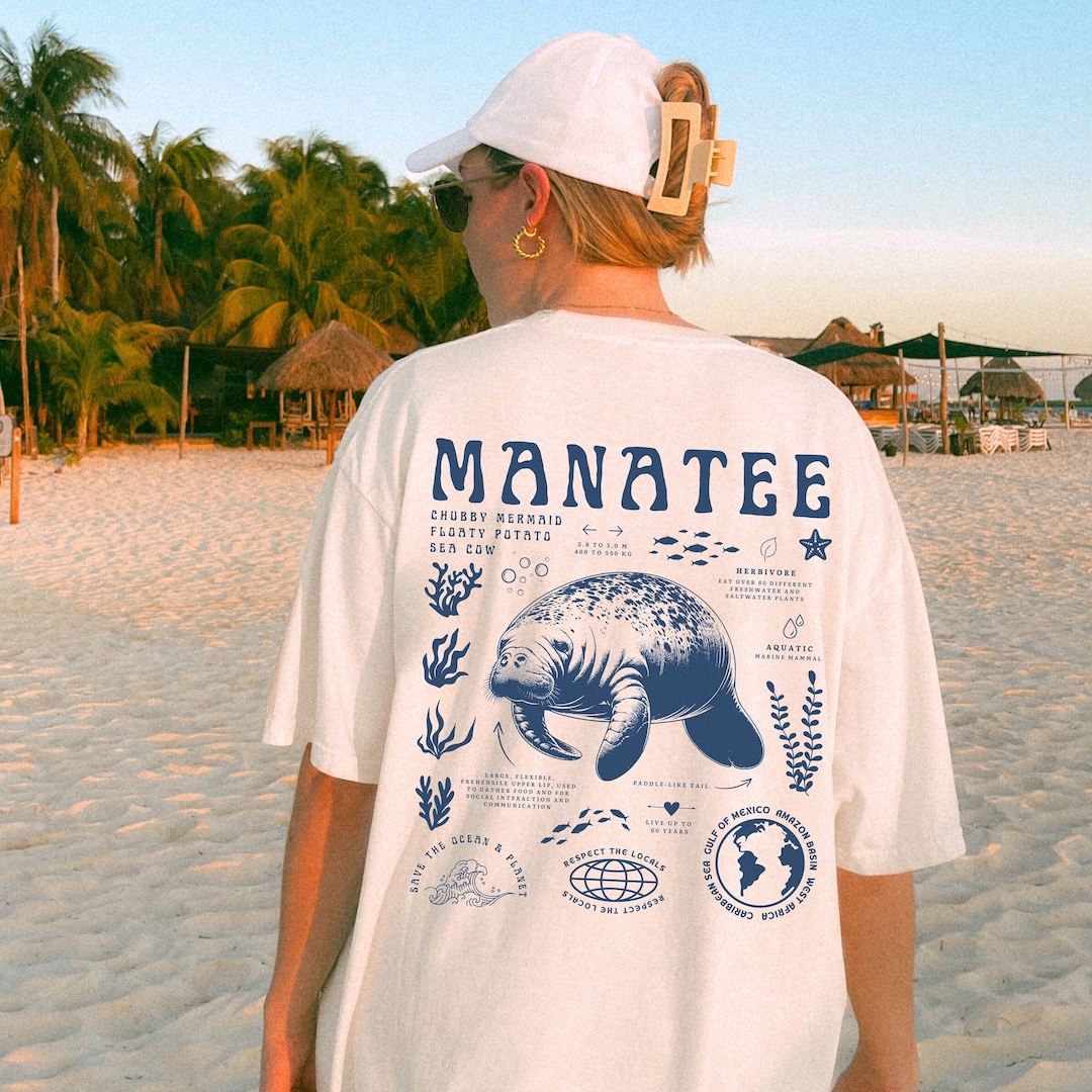 Shirt Manatee Gift Manatee Shirt Florida Beach Tee Manatee Anatomy ...
