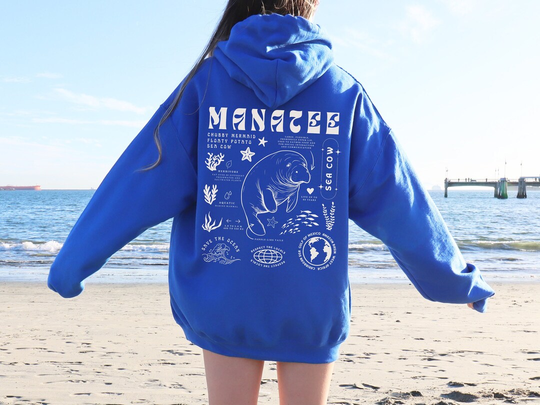 Manatee Hoodie Manatee Sweatshirt Vsco Hoodie Beachy Sweatshirt Respect ...