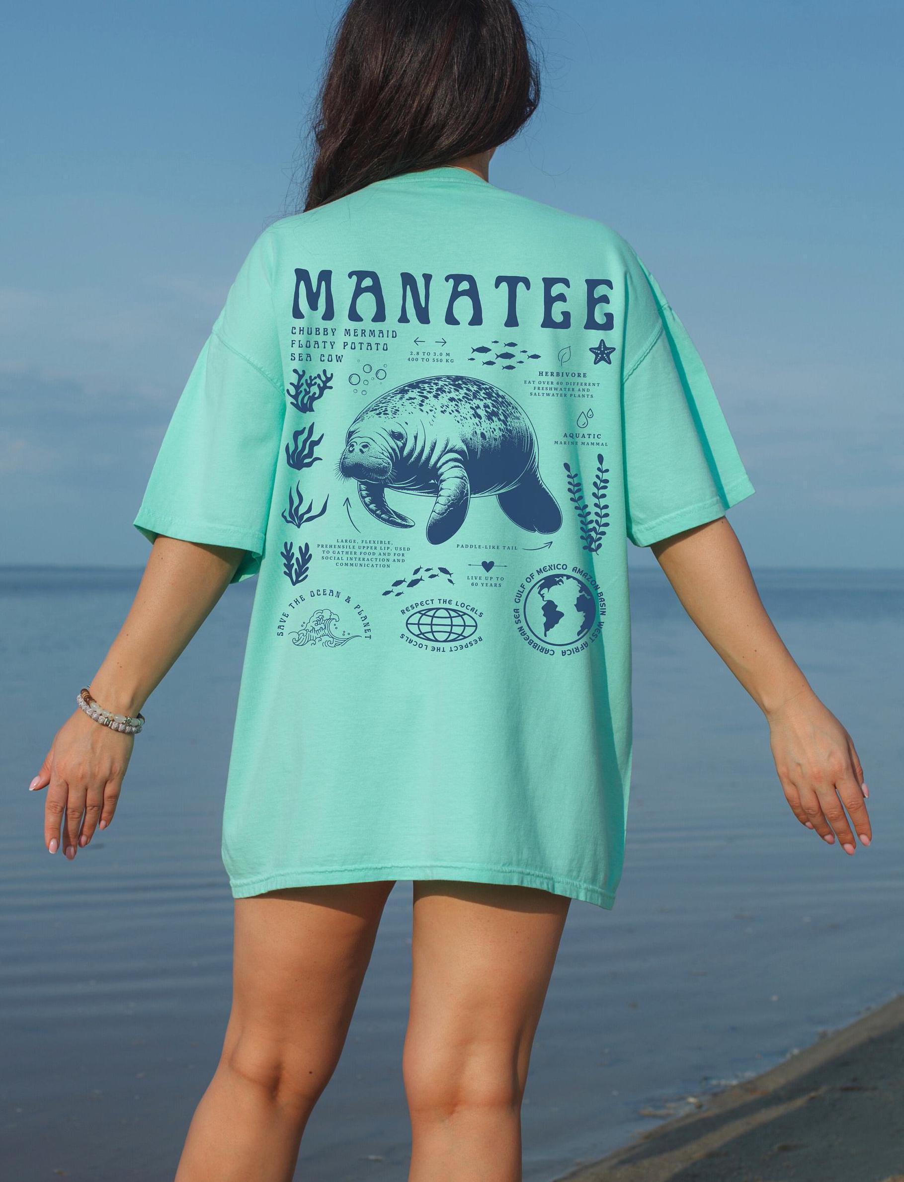 Shirt Manatee Gift Manatee Shirt Florida Beach Tee Manatee Anatomy ...