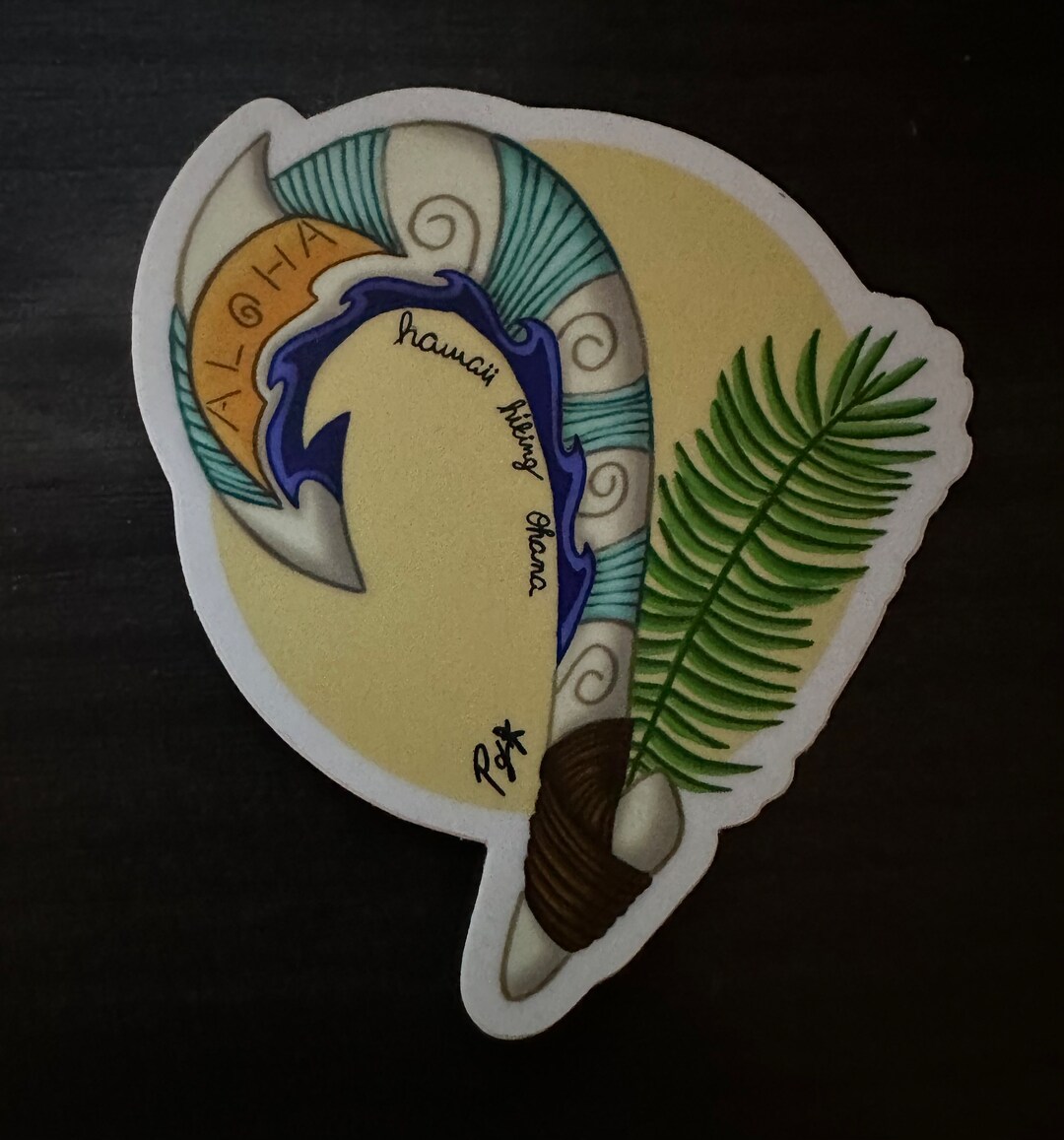 Hawaii Hiking Ohana Hawaiian Hook Sticker - Etsy