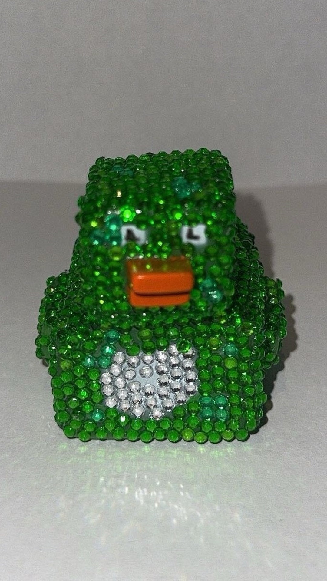 Minecraft Inspired Pig Rhinestone Bedazzled Bling Duck Green - Etsy