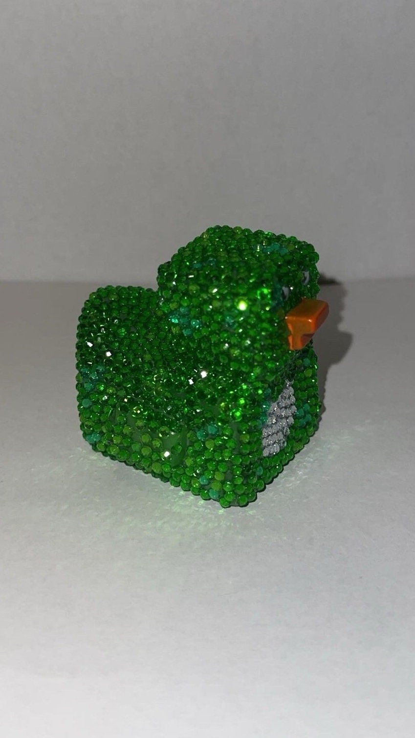 Minecraft Inspired Pig Rhinestone Bedazzled Bling Duck Green - Etsy