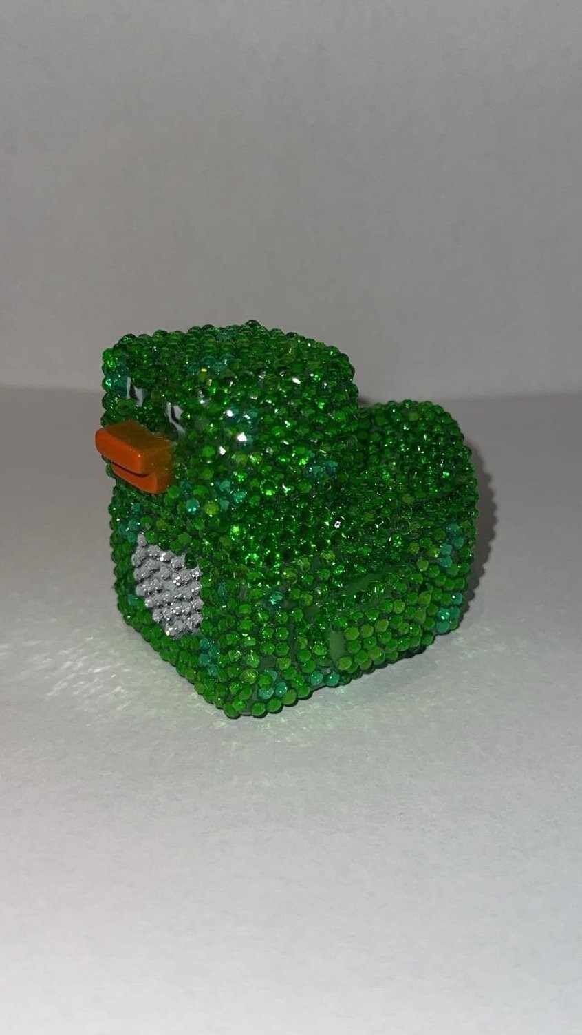 Minecraft Inspired Pig Rhinestone Bedazzled Bling Duck Green - Etsy