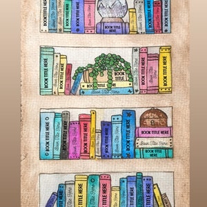 Watercolor Bookshelf Book Tracker - Personalized 50 Books - Etsy