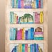 Watercolor Bookshelf Book Tracker - 50 Books - Canva Editable - Etsy