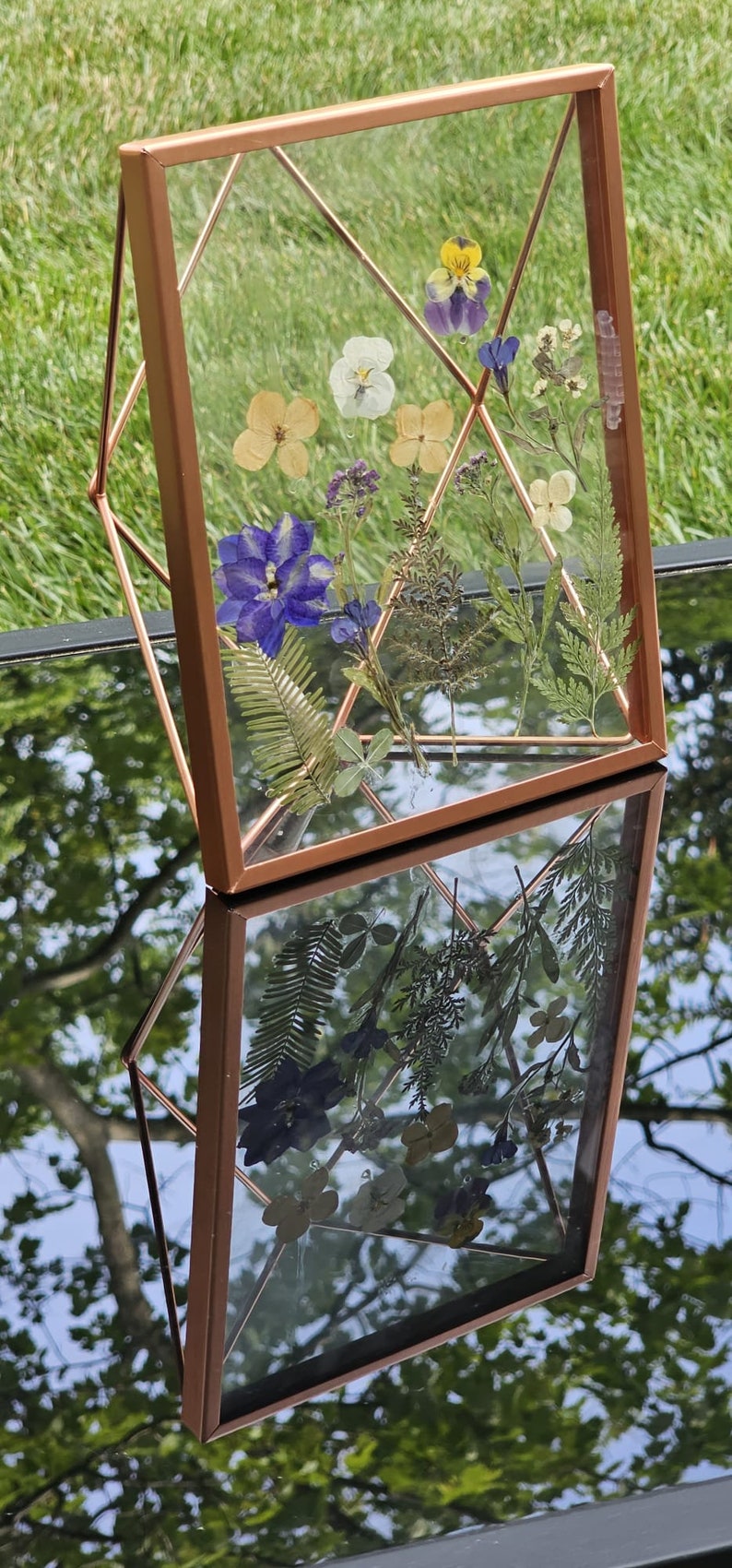 Pressed Flower Art Frame, Floral Wall Table Frame, Dried Flower Decor ...