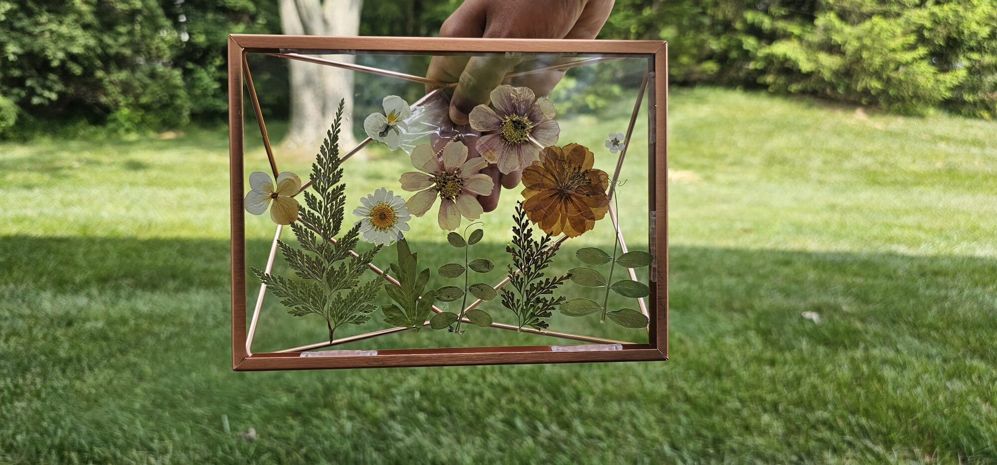 Pressed Flower Art Frame, Floral Wall Table Frame, Dried Flower Decor ...