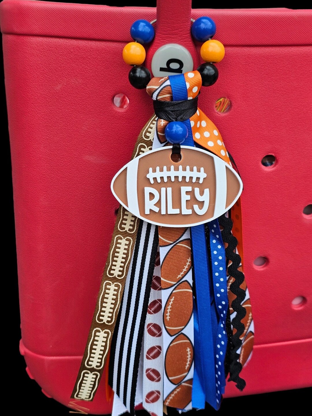 Personalized 3D Printed Football Ribbon Bag Tassel. Perfect Gift for ...