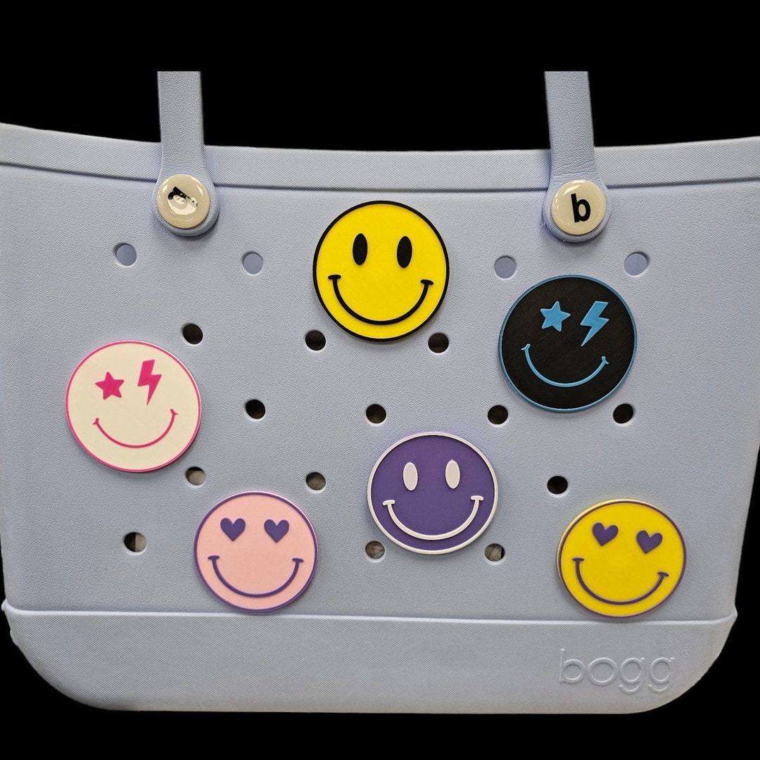 3D Printed Smiley Face Bogg Charm - Rockstar, Heart Eyes - Etsy