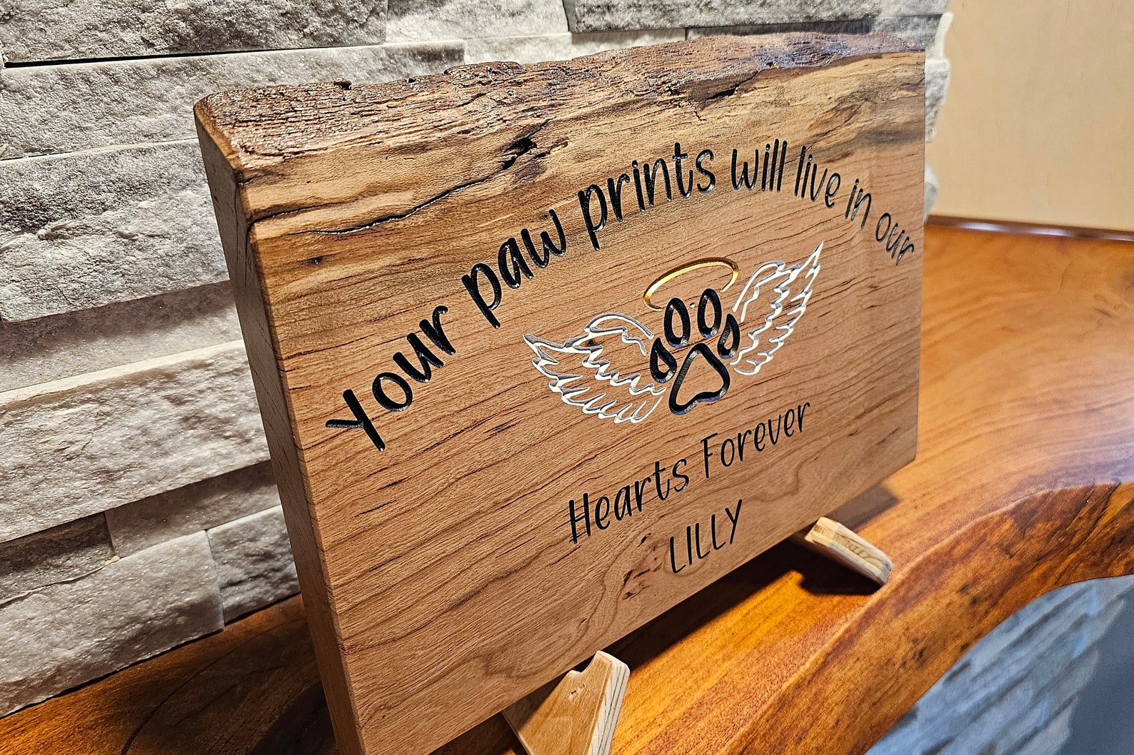 Live Edge Wood Personalized Pet Memorial Sign, Pet Memorial Gift ...