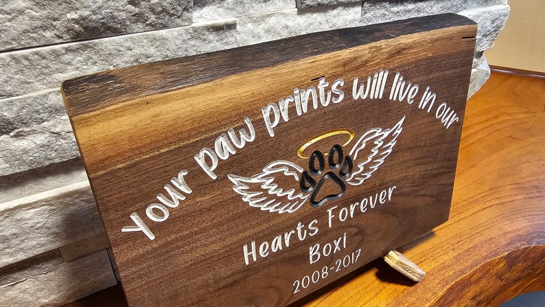 Live Edge Wood Personalized Pet Memorial Sign, Pet Memorial Gift ...