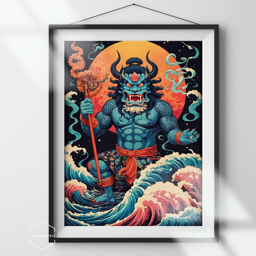 Japanese Art Print, Oni Demon Painting, Vintage Art Prints Download ...