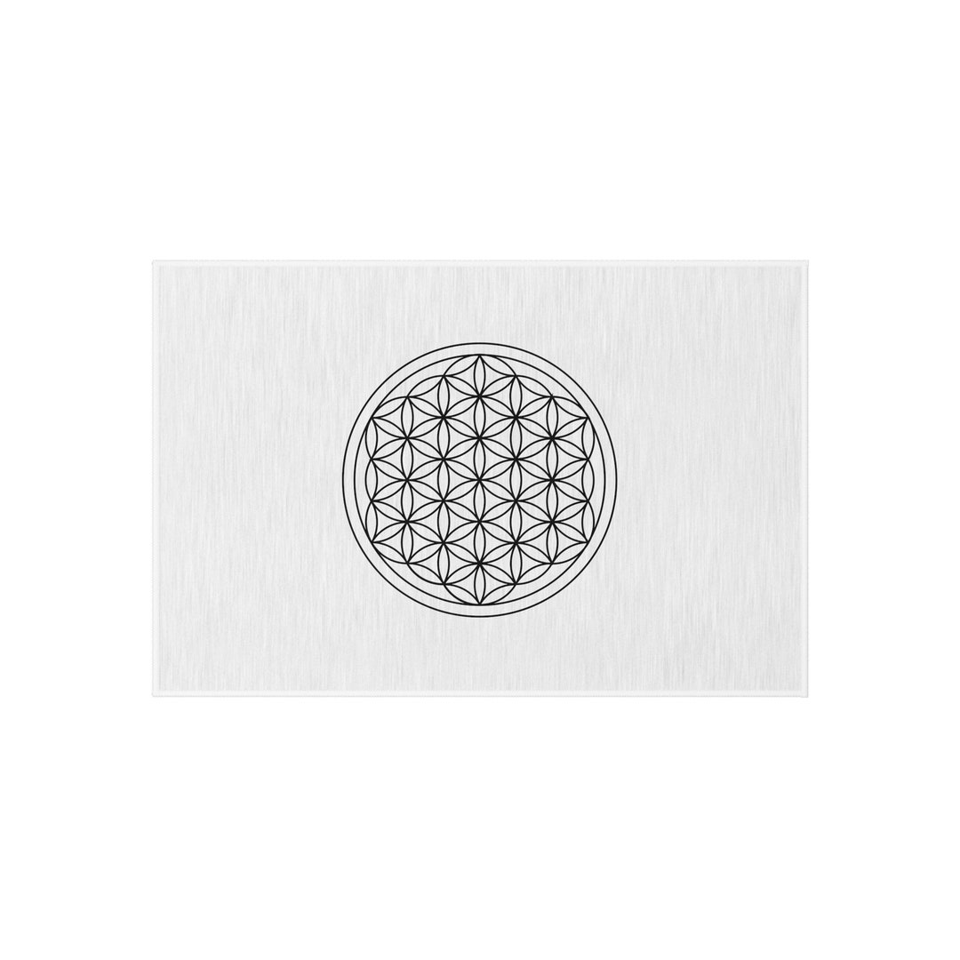 Flower of Life Outdoor Rug Sacred Geometry Grid Rug Mandala Flower Rug ...