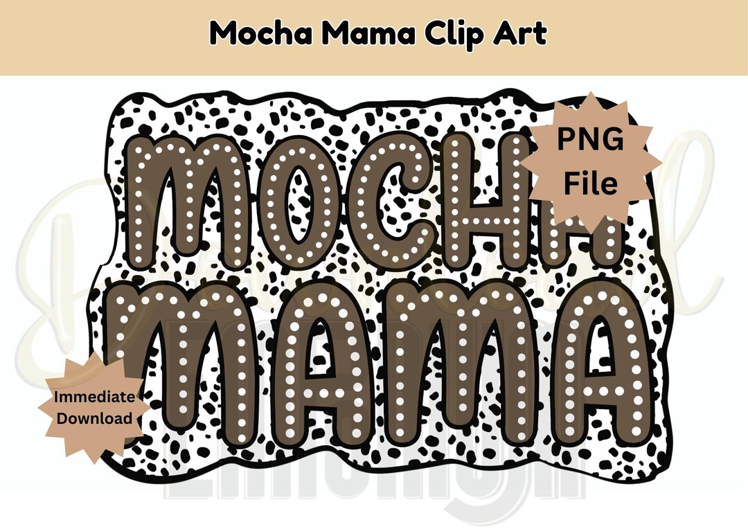 Mocha Moma Dots Clip Art for Sublimation Digital Download Dalmation ...