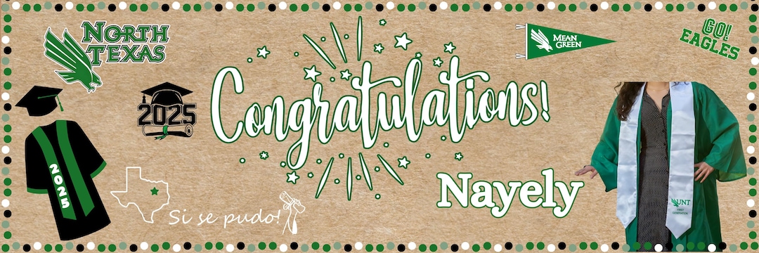 UNT Graduation Banner Template - Etsy