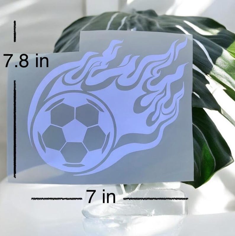 Flaming Soccer Ball Car Decal: Waterproof Vinyl Sticker - Etsy