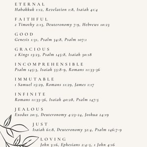 Characteristics of God Bible Study Printable (PNG, PDF) - Etsy
