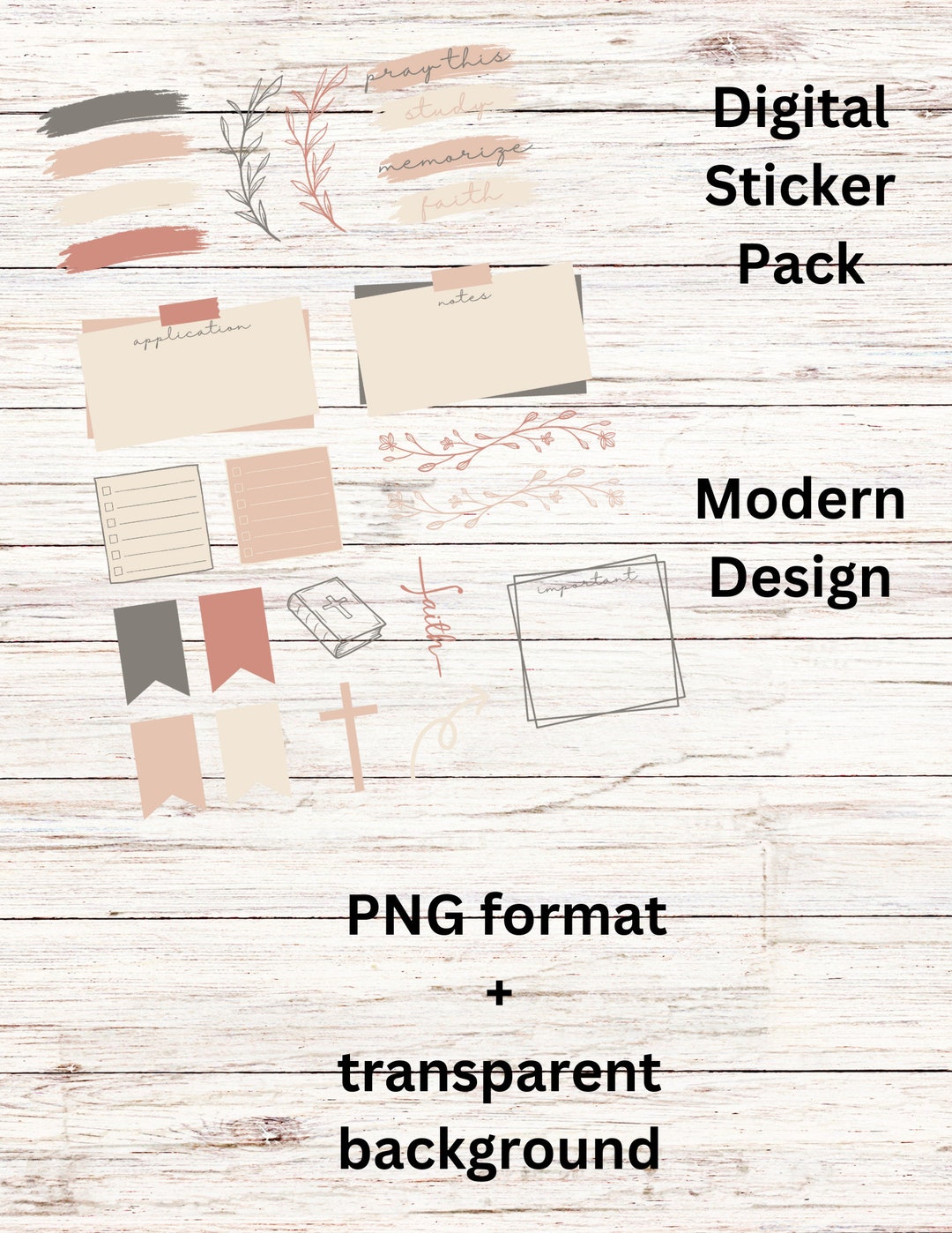 Neutral Digital Stickers//bible Study Stickers//bible Journaling//faith ...