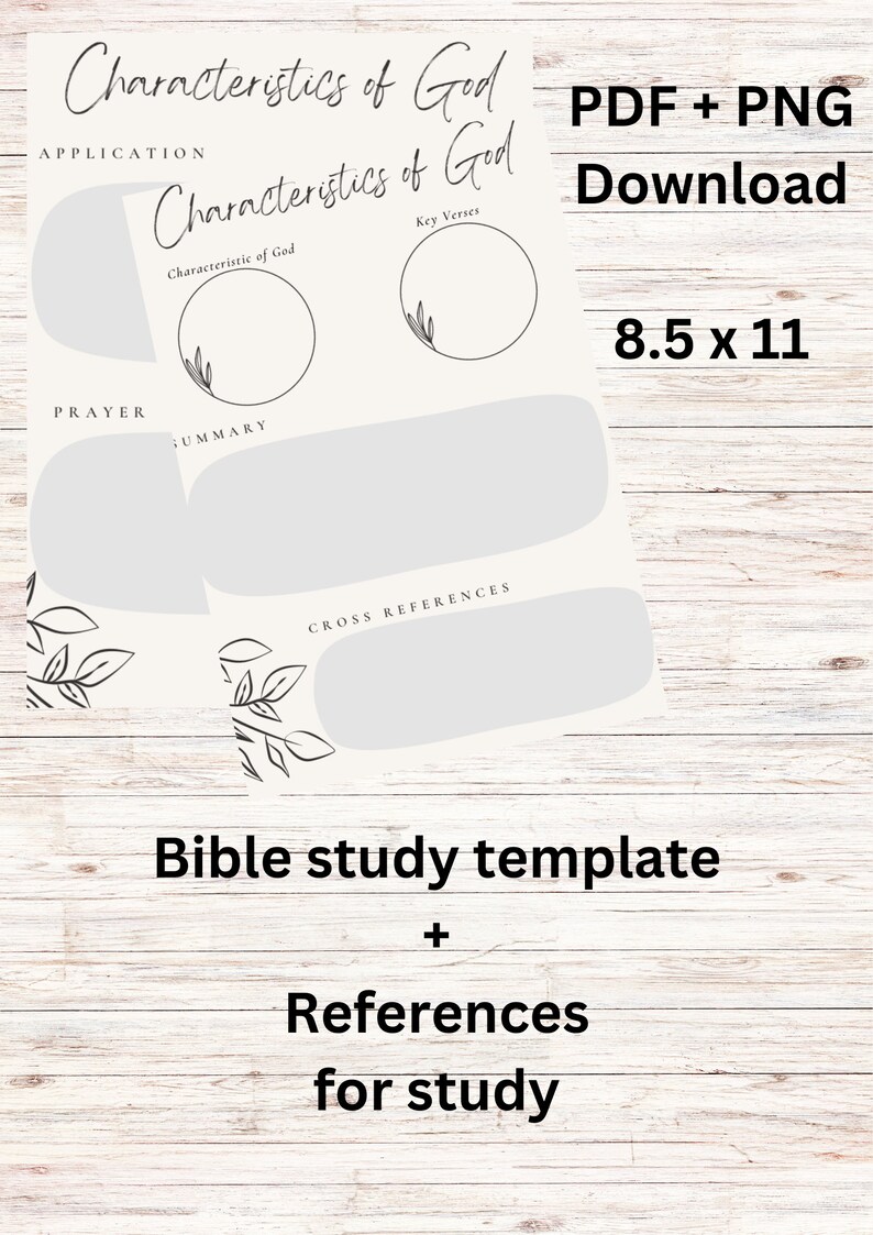 Bible Study Printable//characteristics of God Bible Study//bible Study ...