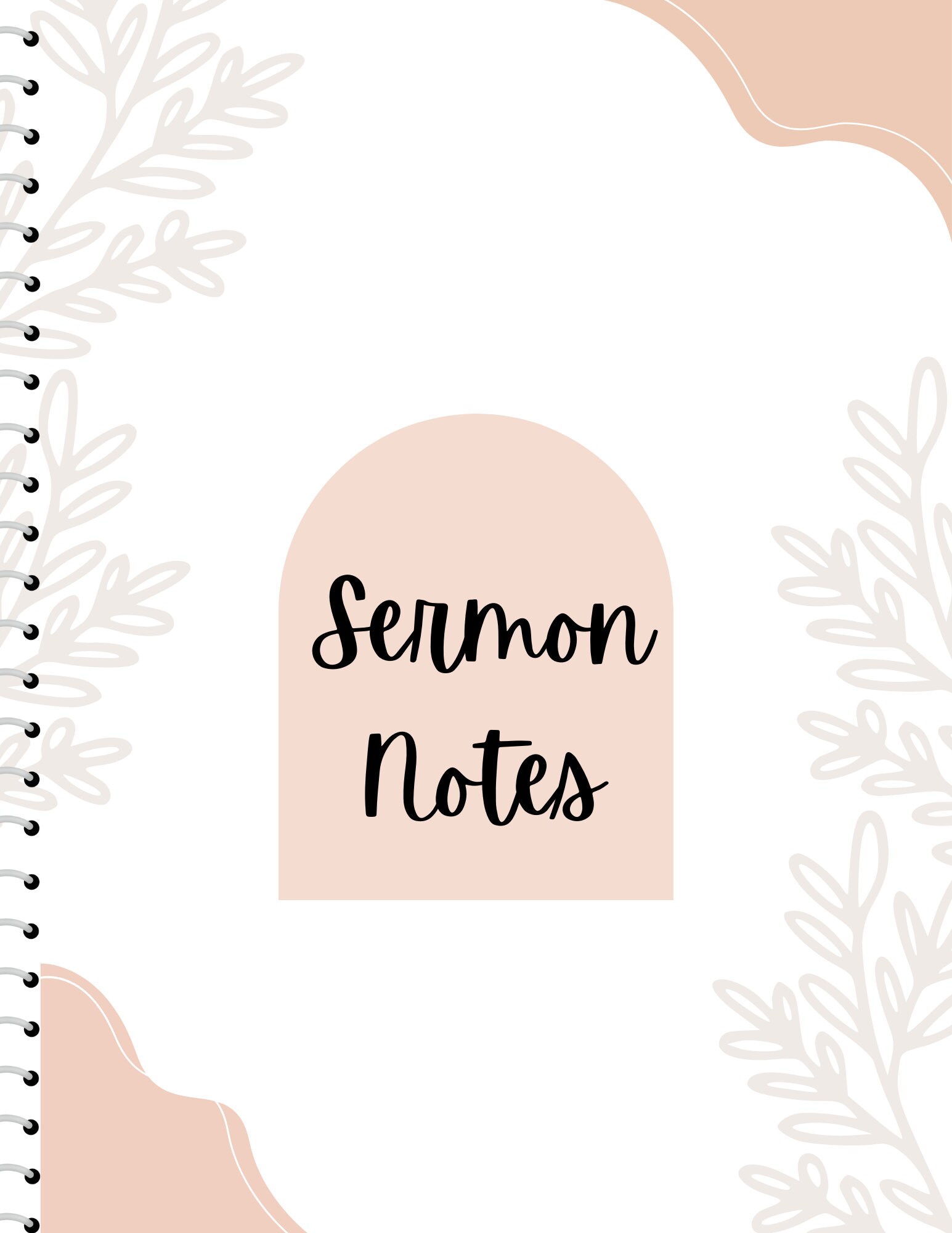 Digital Sermon Notes Journal//church Journal//digital Notebook//bible ...