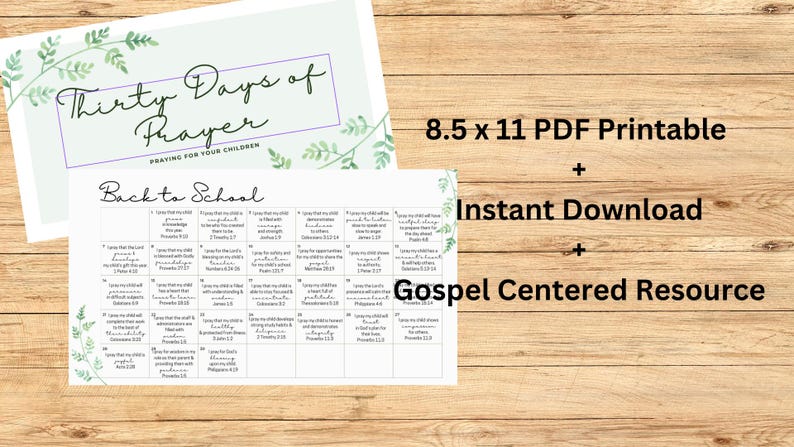 Back to School Prayer Calendar: 30-day Christian Prayer Prompts (PDF ...