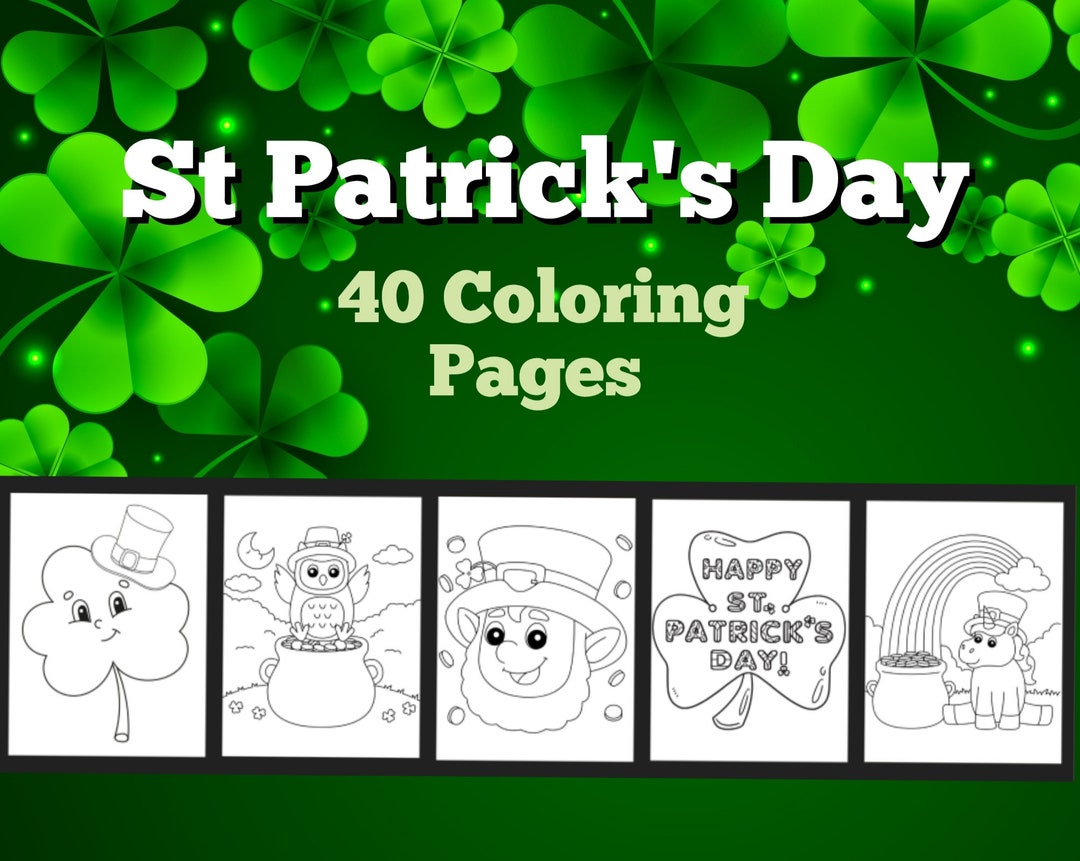 St. Patrick's Day Coloring Pages, 40 Coloring Pages, Printable Pdf File ...