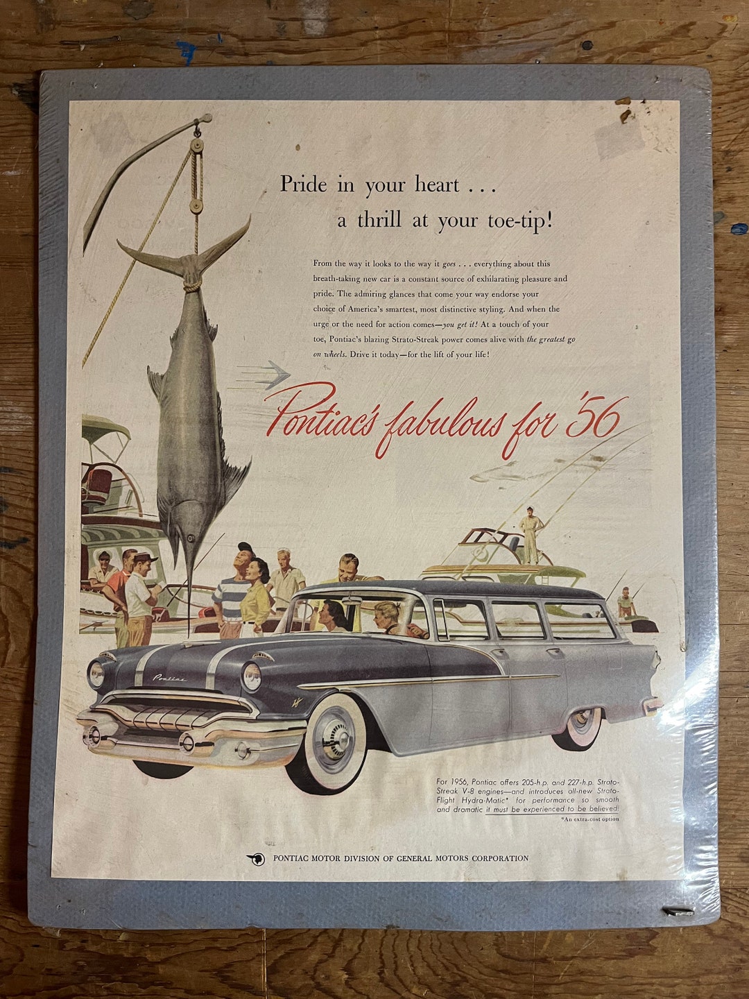 Pontiac 1956 ORIGINAL Star Chief Station Wagon Ad Strato-streak V8 ...