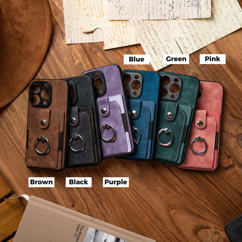 Personalized Phone Case With Stand and Card Holder, Phone Case for ...