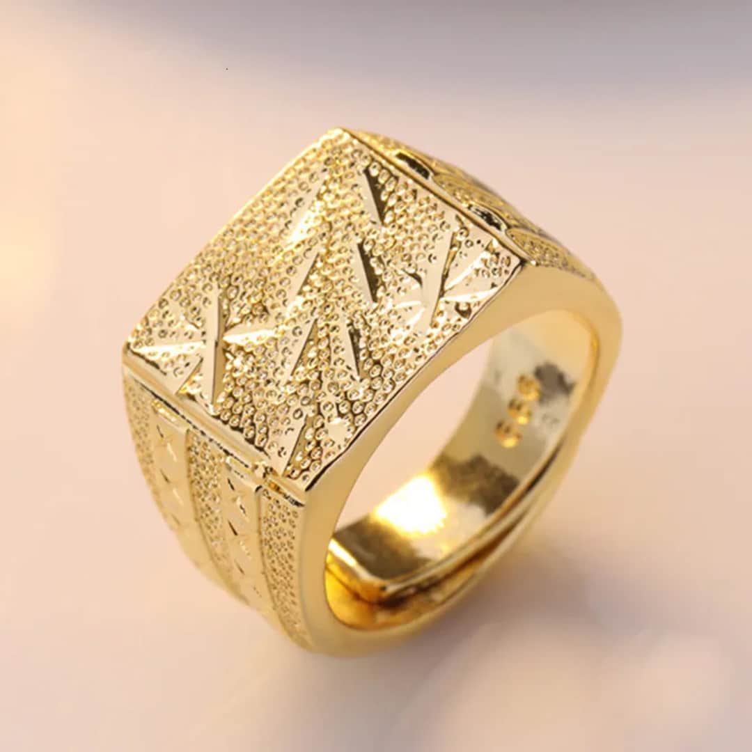 Men's Ring, 24K Goldplated, Resizable - Etsy