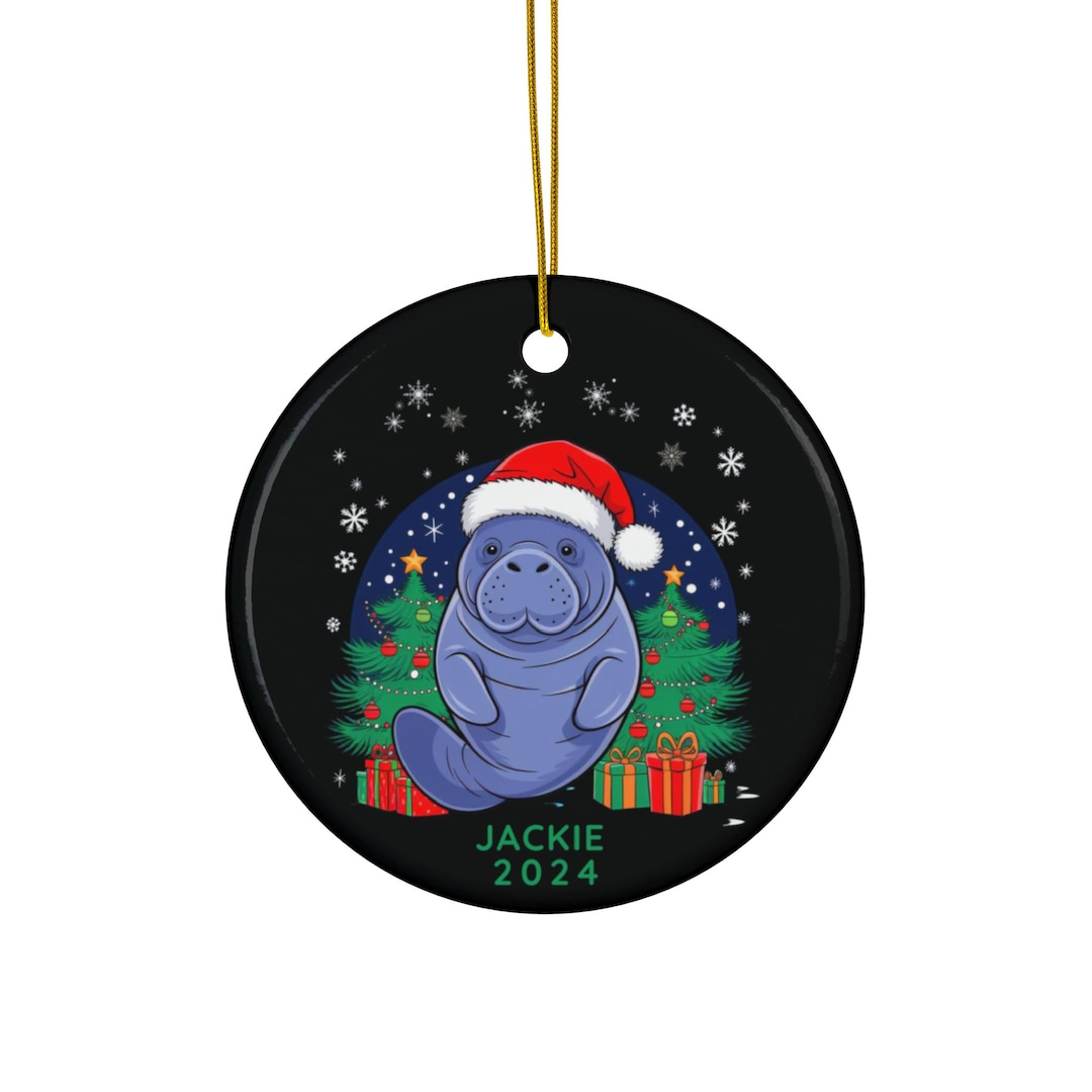 Custom Christmas Manatee Ornament, Manatee Gift, Ocean Gift,manatee ...