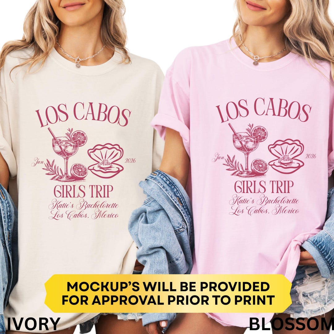 Custom Los Cabos Bachelorette Party Shirts, Personalized Cabo Beach ...