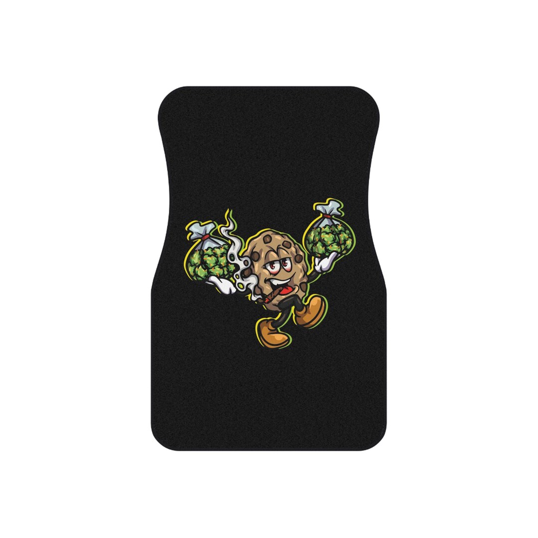 Cartoon Cookie Character Car Mats Set Of 4 Black Auto Floor Mats Etsy
