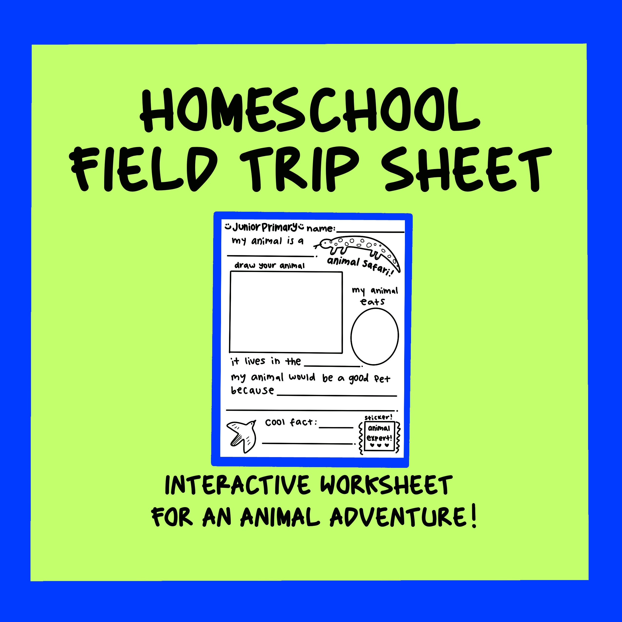 Homeschool Fieldtrip Printable Worksheet - Zoo or Pet Shop Field Trip ...